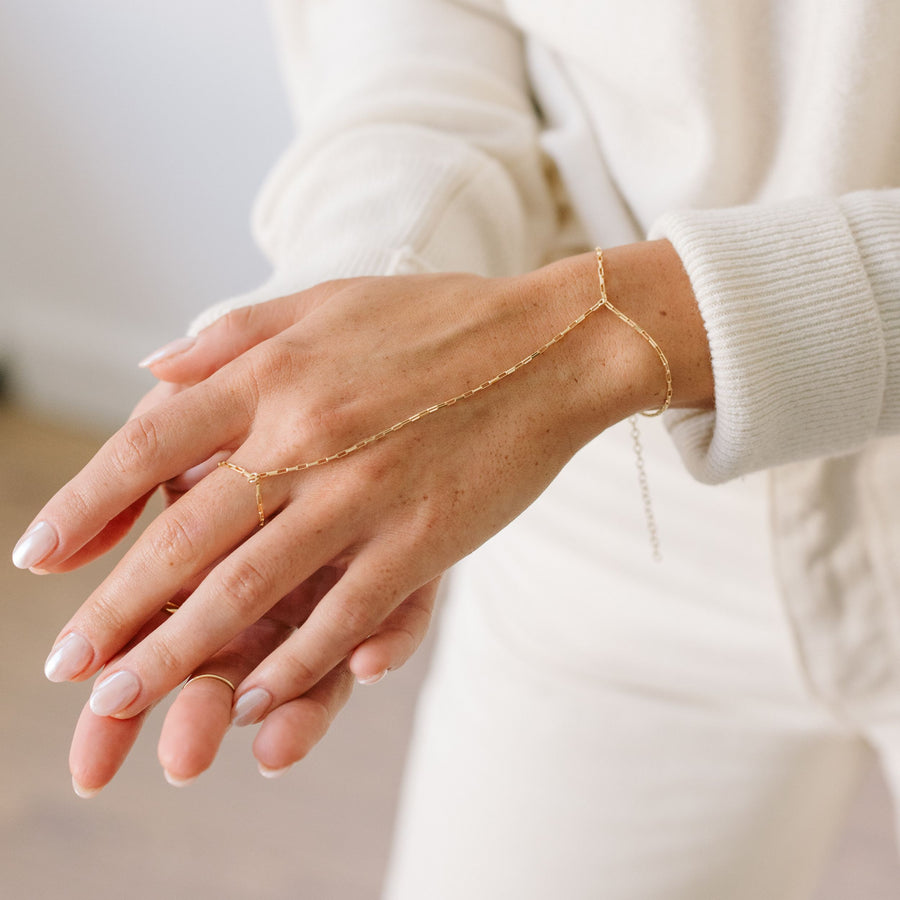 Dainty Gold Hand Chain – Amanda Deer Jewelry